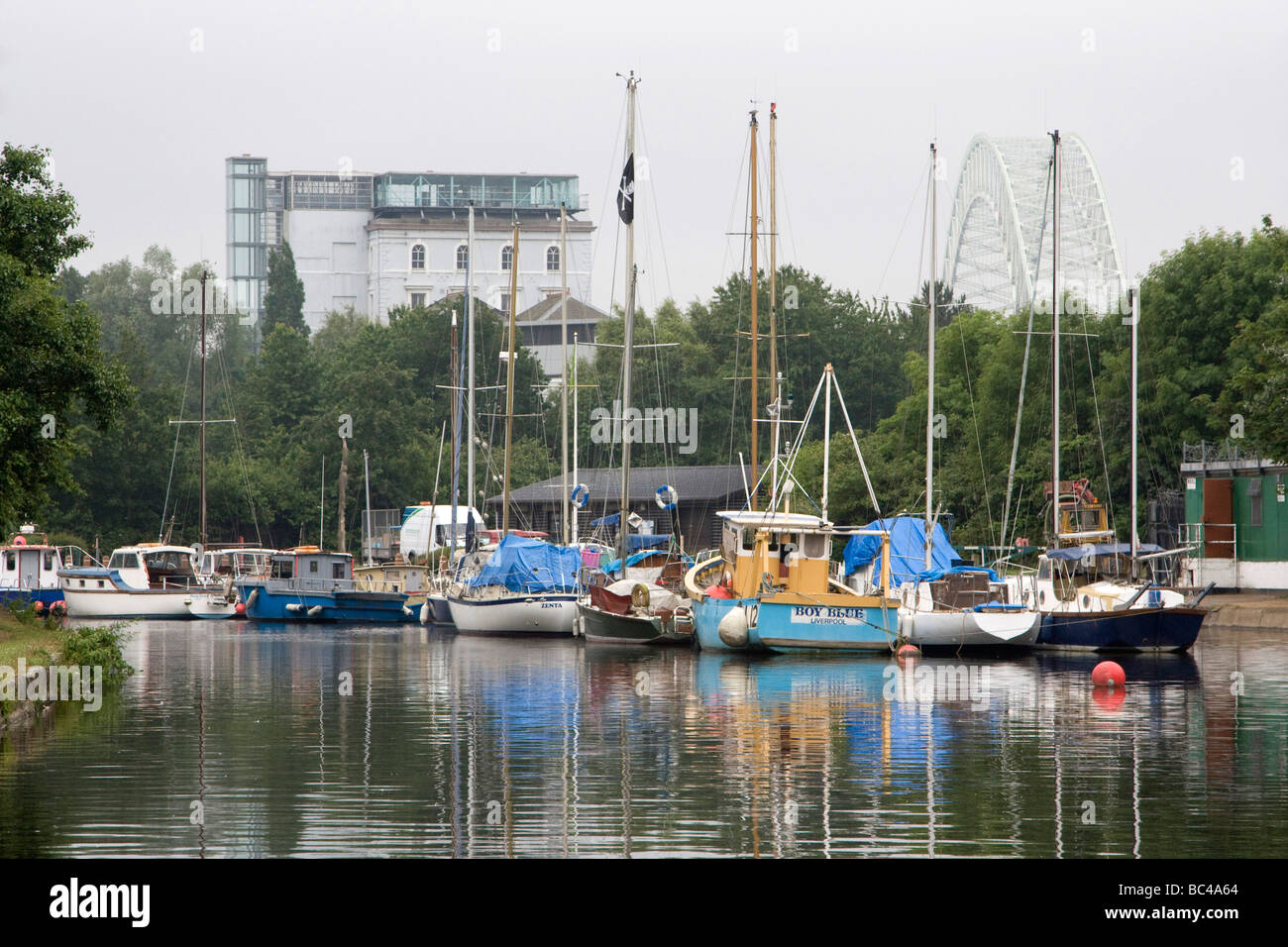 St Helens Canal by River mersey widnes waterfront west bank england uk ...