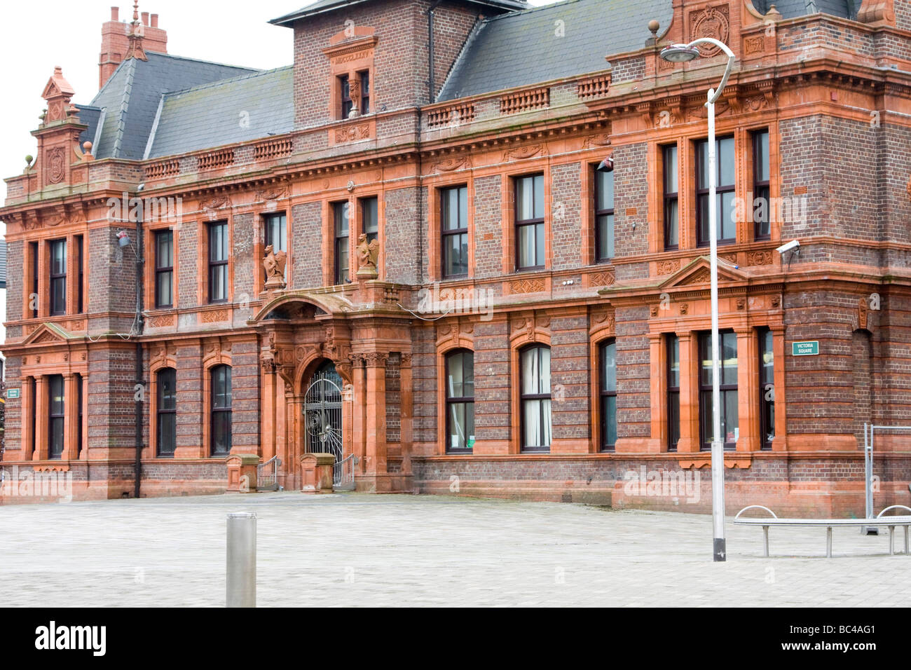 town hall Widnes industrial town borough of Halton Cheshire England ...