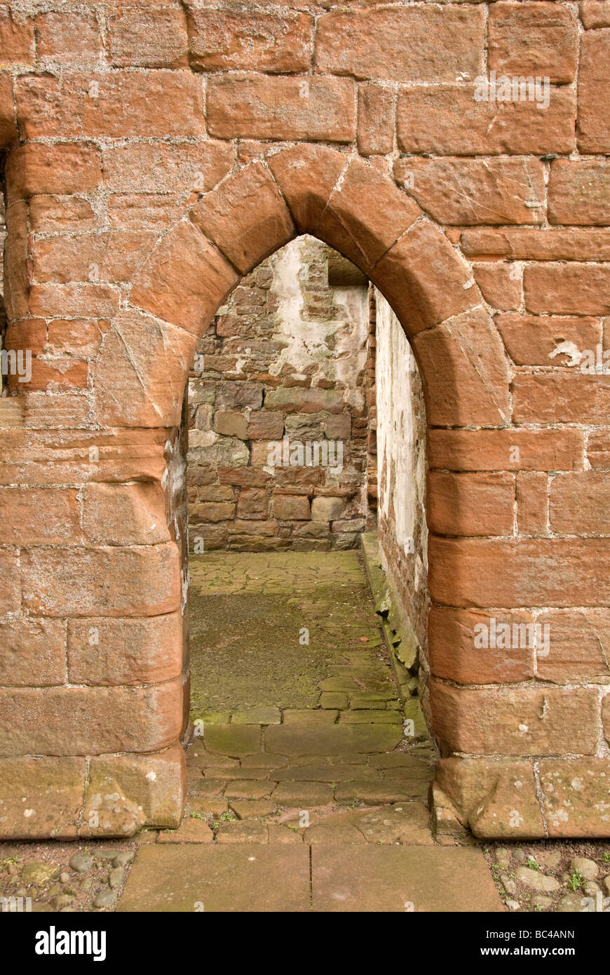 Sandstone stone work at ruined ancient castle UK Stock Photo - Alamy