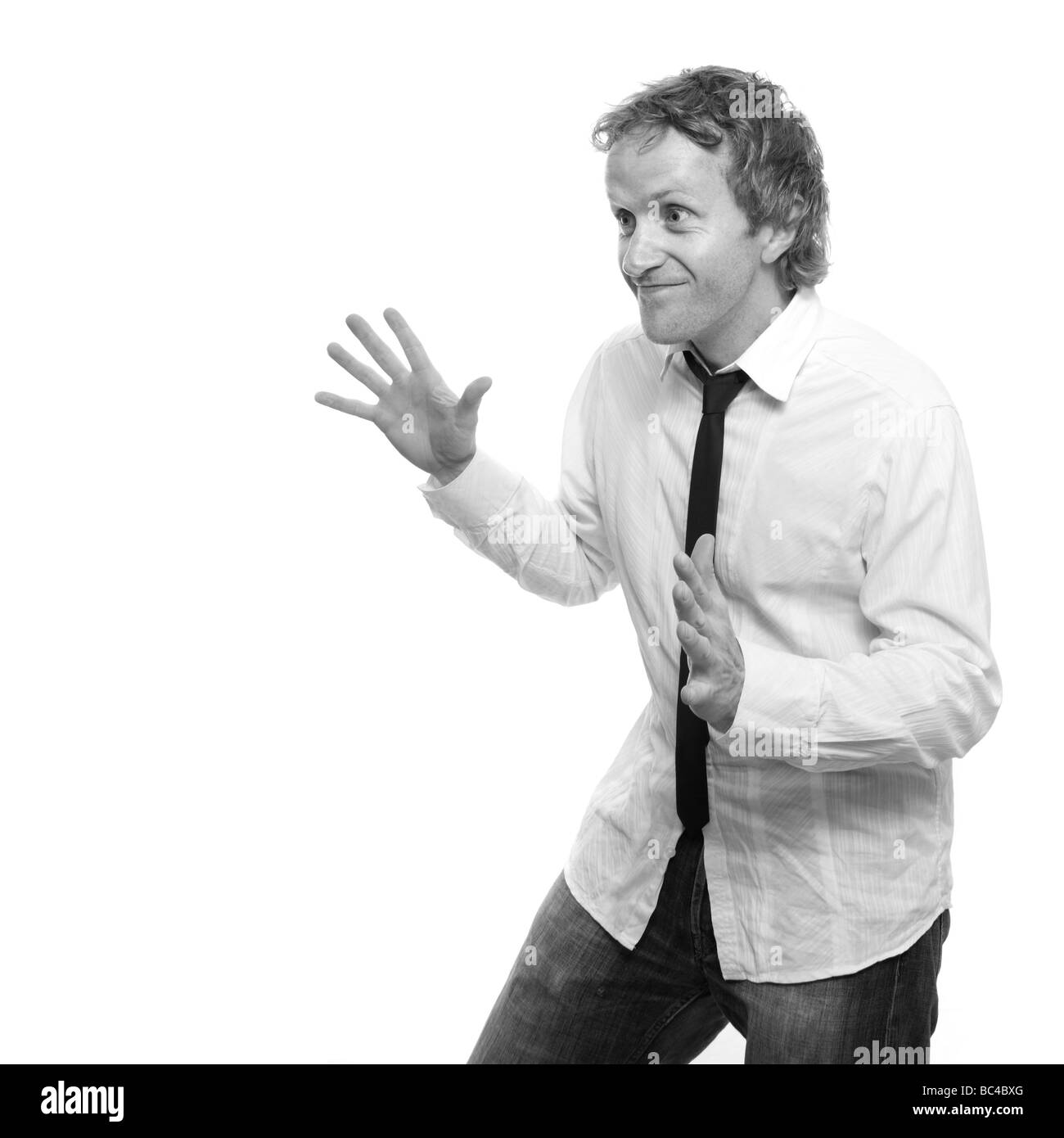 Gesture funny Black and White Stock Photos & Images - Alamy