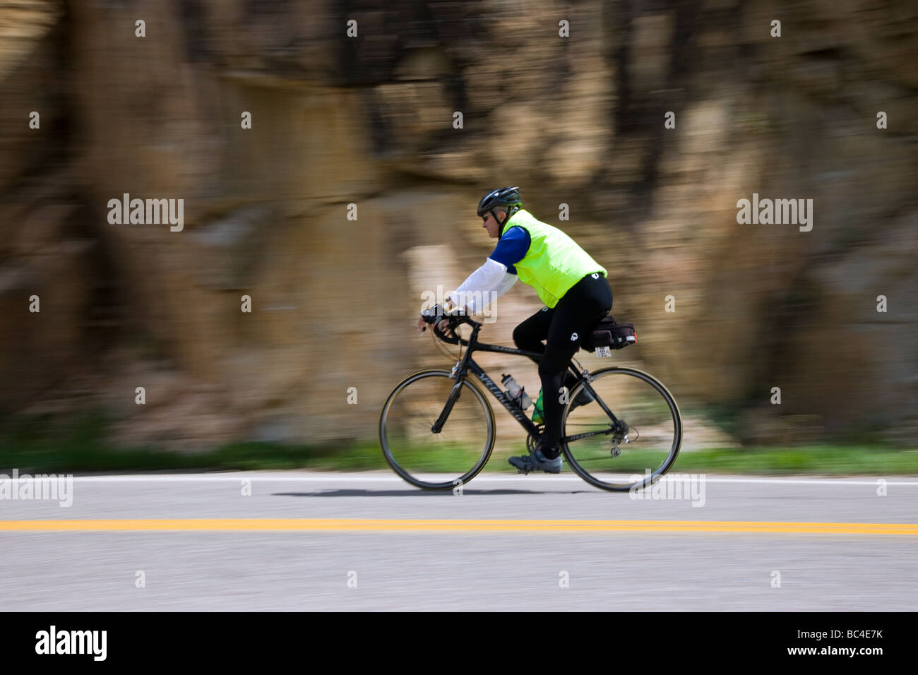 Cyclists riding down from Independence Pass in Colorado during the ...