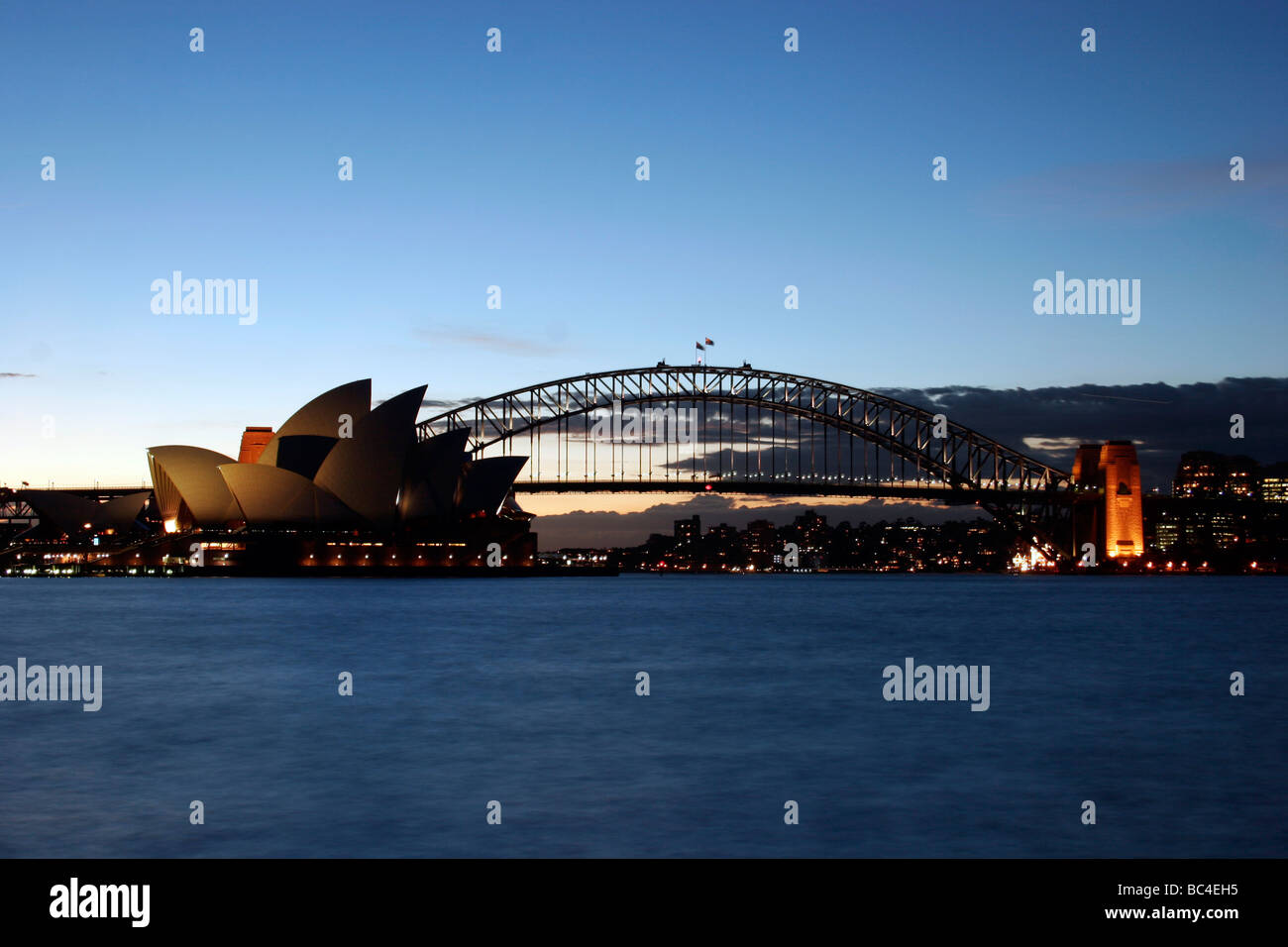 Sydney Harbour Bridge at dusk Stock Photo - Alamy