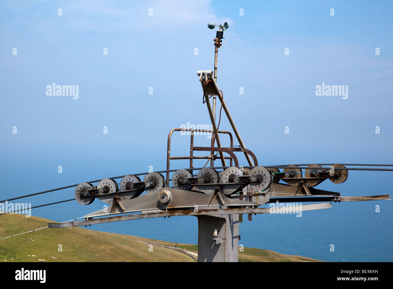 Landscape of Great Orme Cable Car Pylons Llandudno North Wales.UK Stock ...