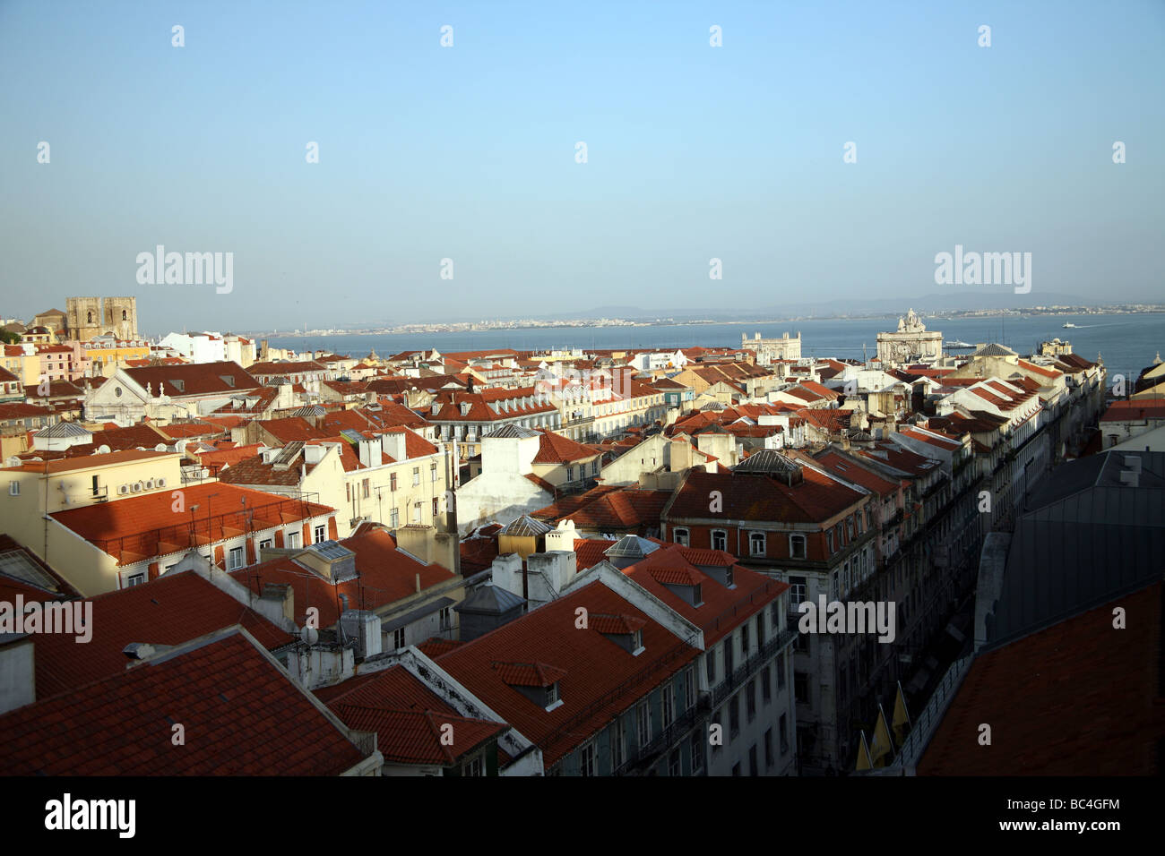 View of the medieval district of Lisbon Stock Photo - Alamy