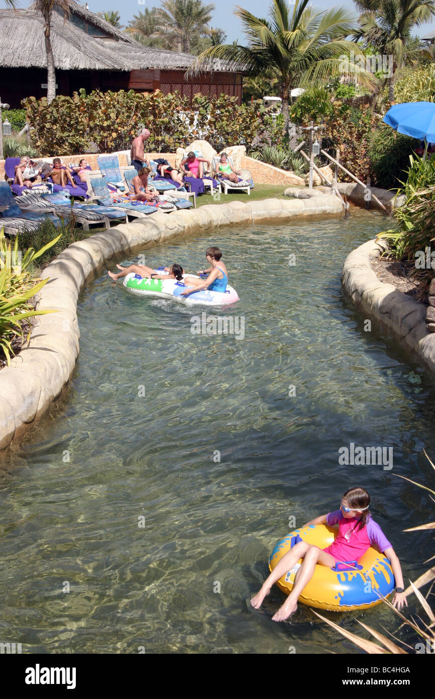 People enjoying the water ring rides in Wild Water Wadi water park ...
