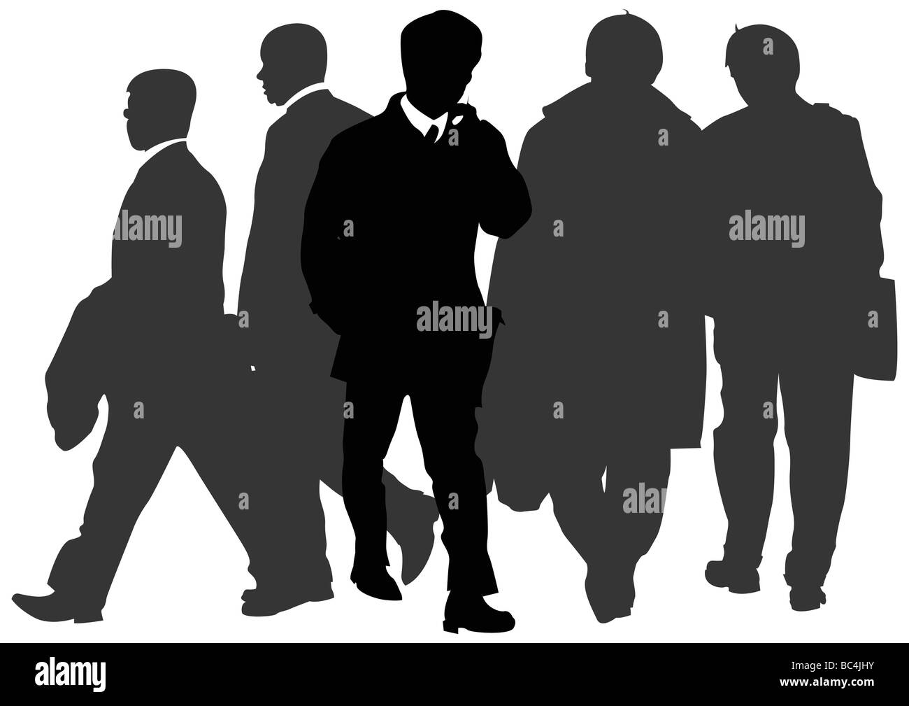 Transparent group of businessmen walking Stock Photo - Alamy
