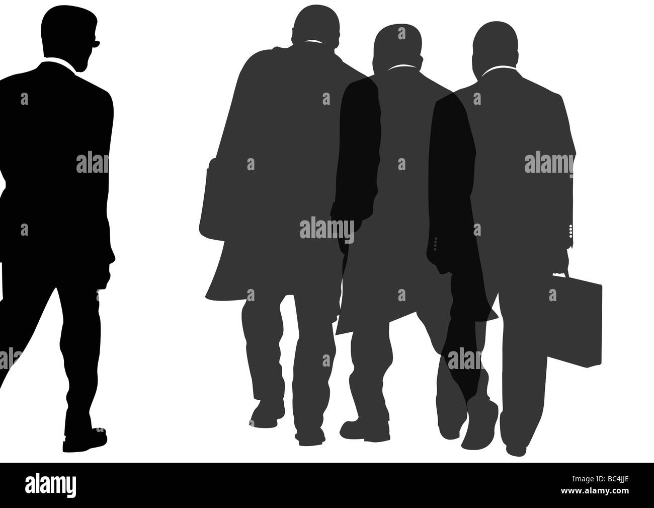 Transparent group of businessmen walking Stock Photo - Alamy