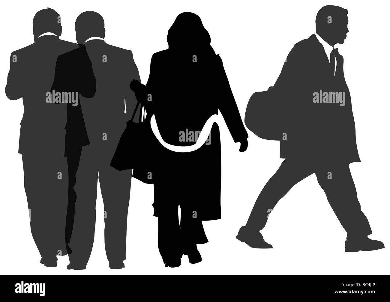 Transparent businessmen and businesswoman walking Stock Photo - Alamy