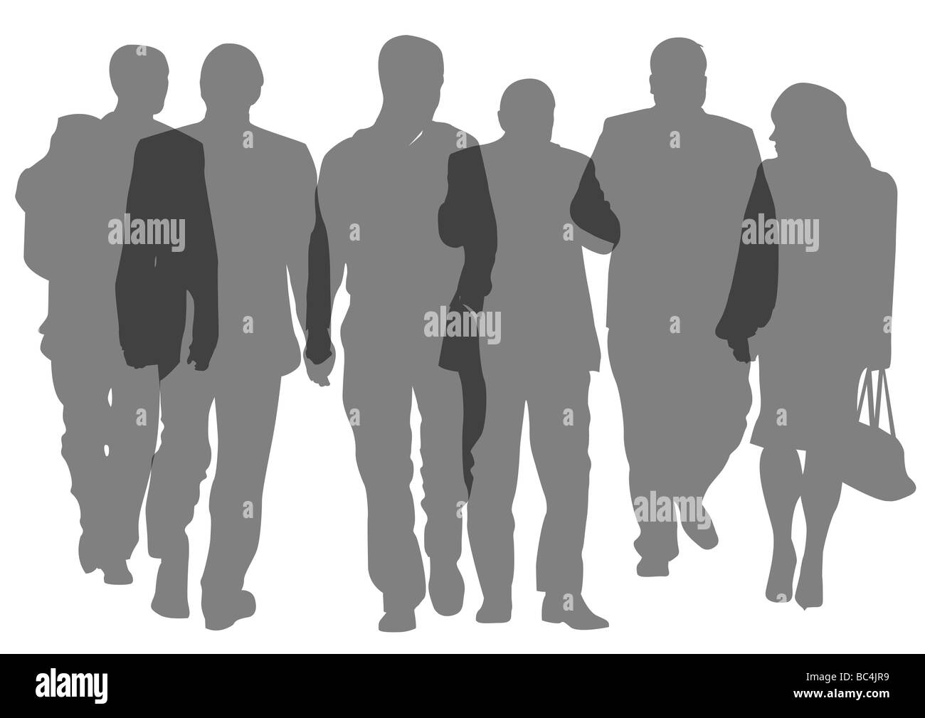Group of transparent businessmen and businesswoman walking Stock Photo ...