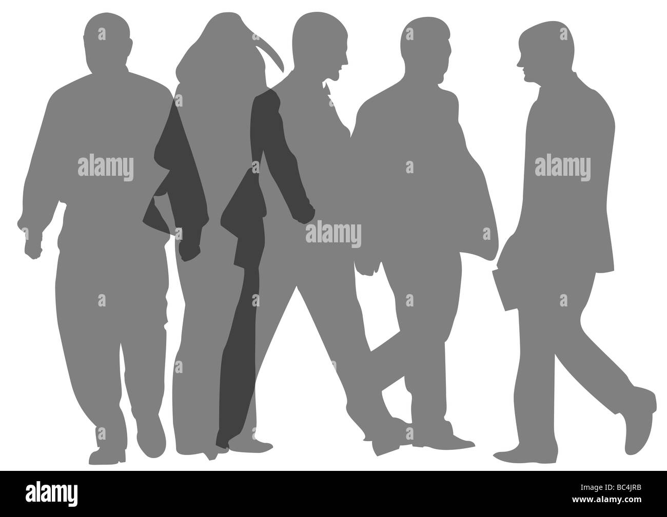 Group of transparent businessmen and businesswoman walking Stock Photo ...