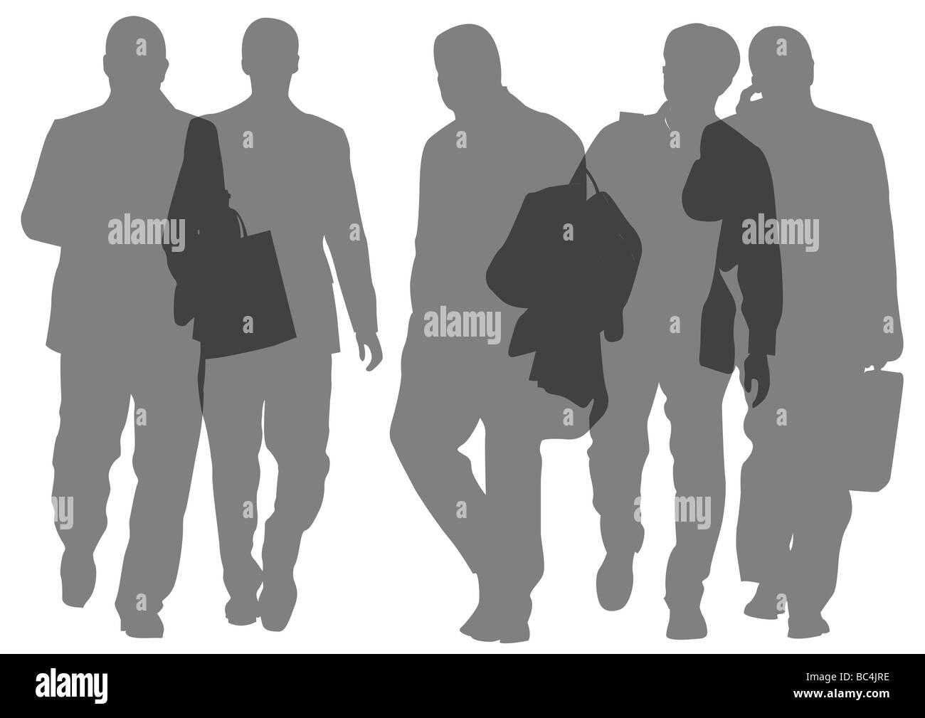 Group of transparent businessmen walking Stock Photo - Alamy