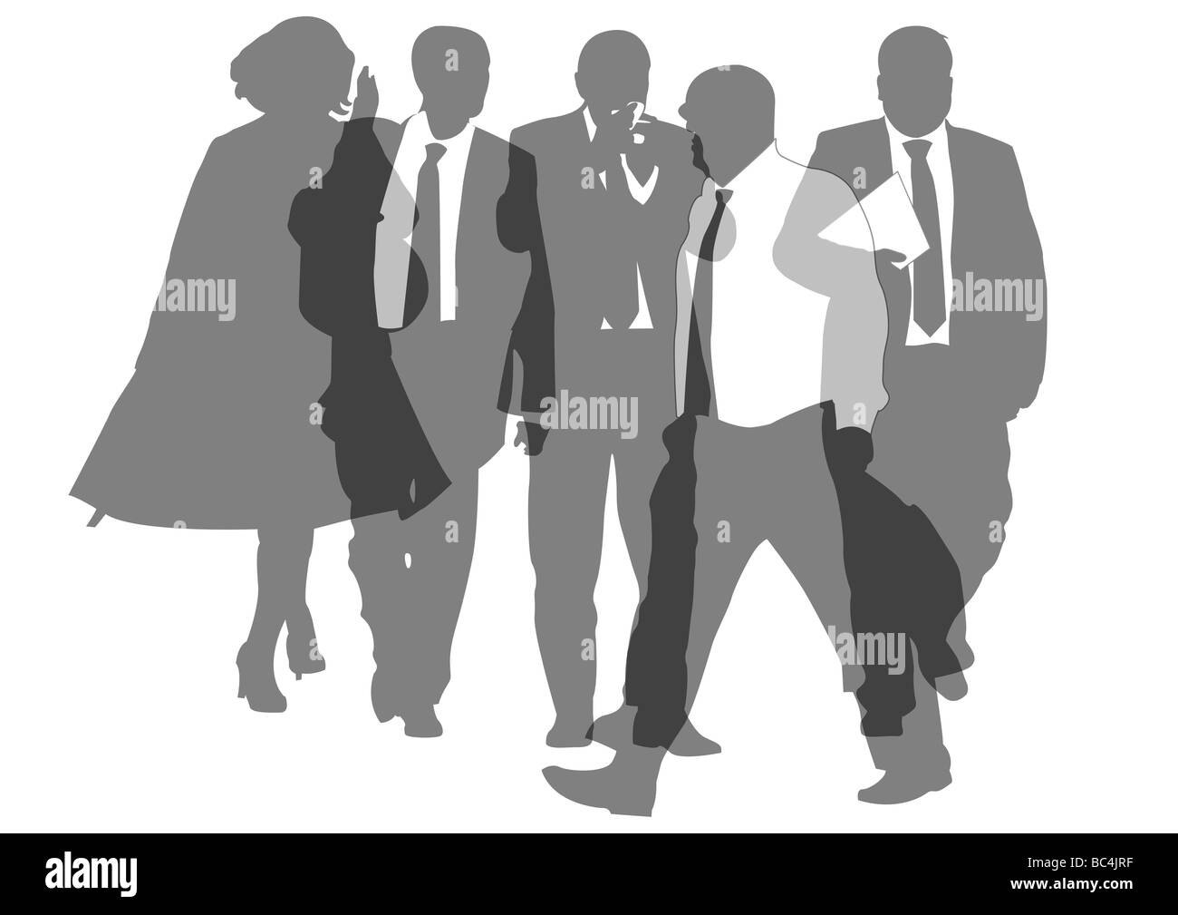 Group of transparent businessmen and businesswoman walking Stock Photo ...