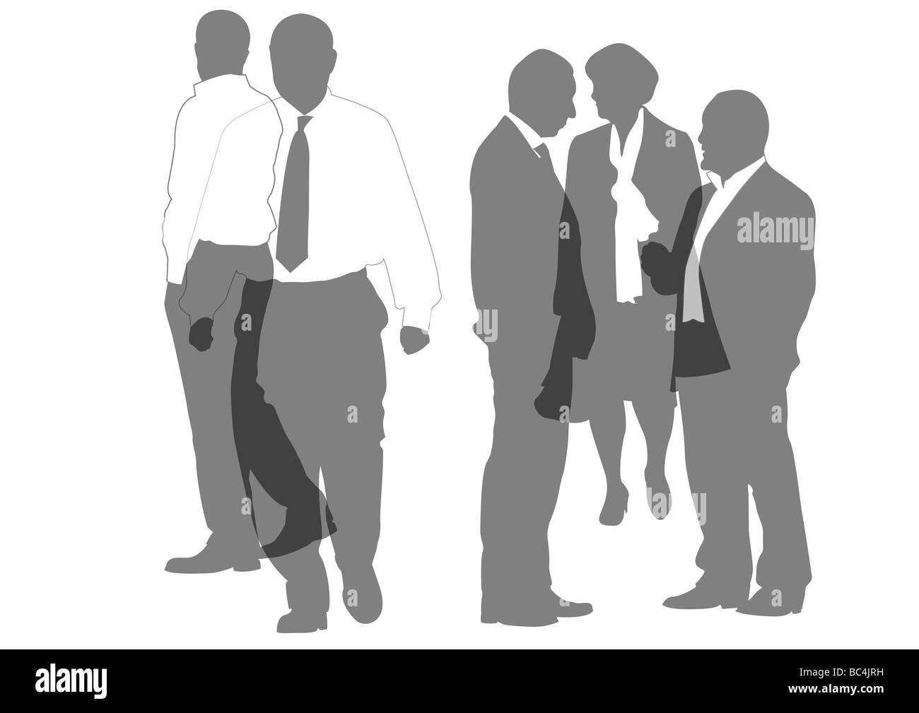 Group of transparent businessmen and businesswoman walking Stock Photo ...