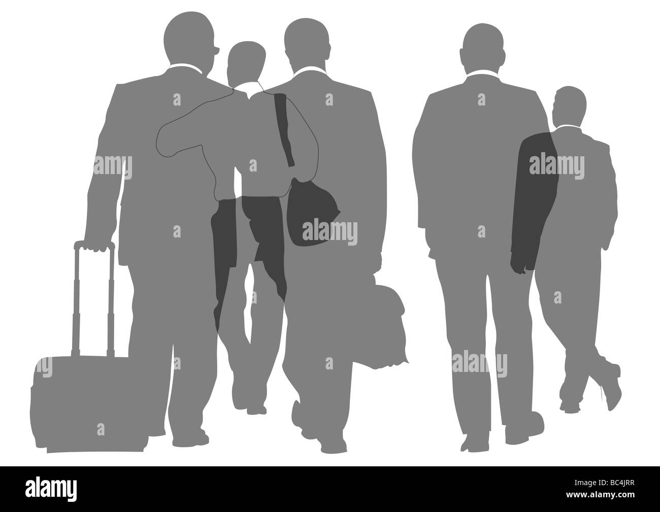 Group of transparent businessmen walking and standing Stock Photo - Alamy
