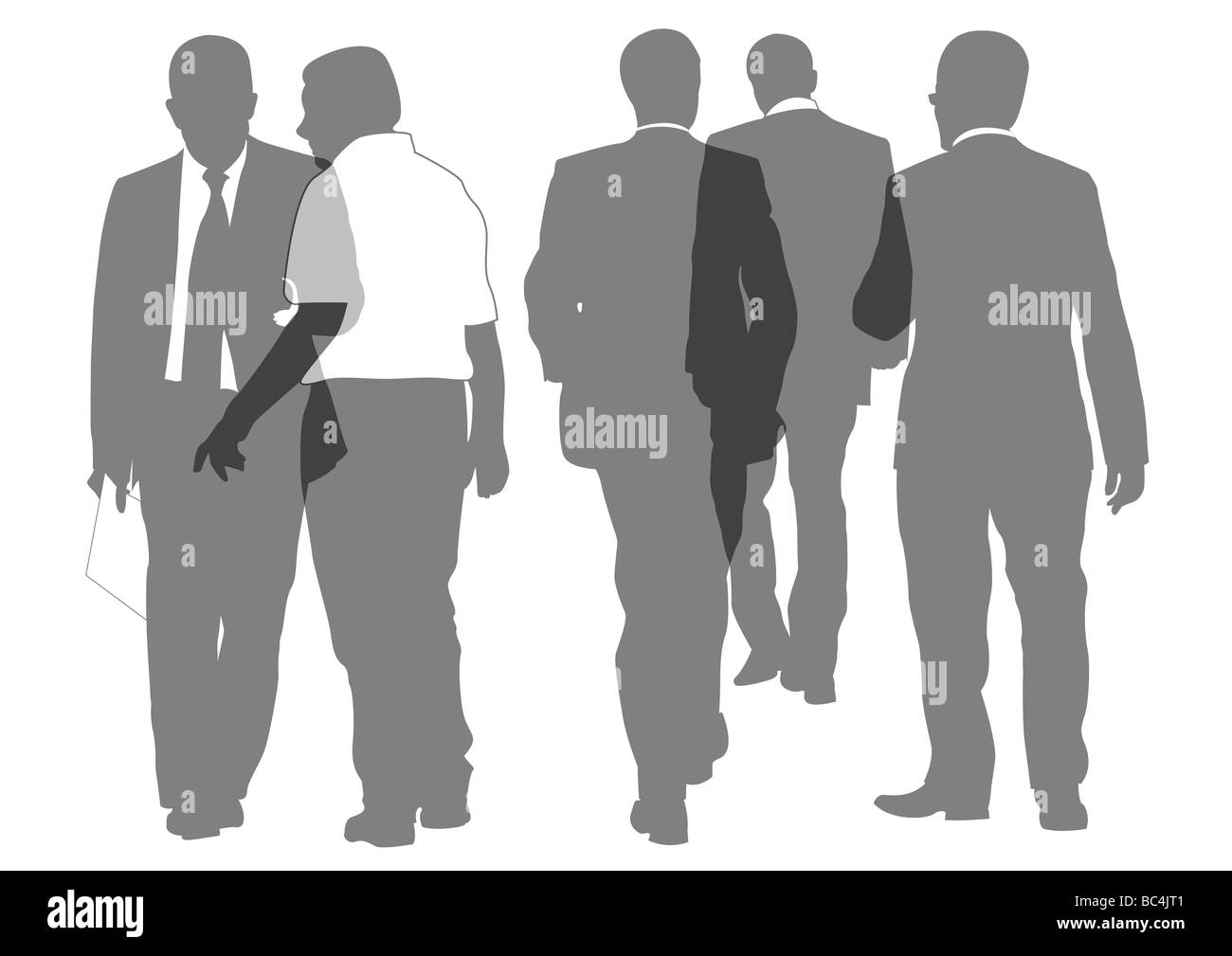 Group of transparent businessmen walking Stock Photo - Alamy