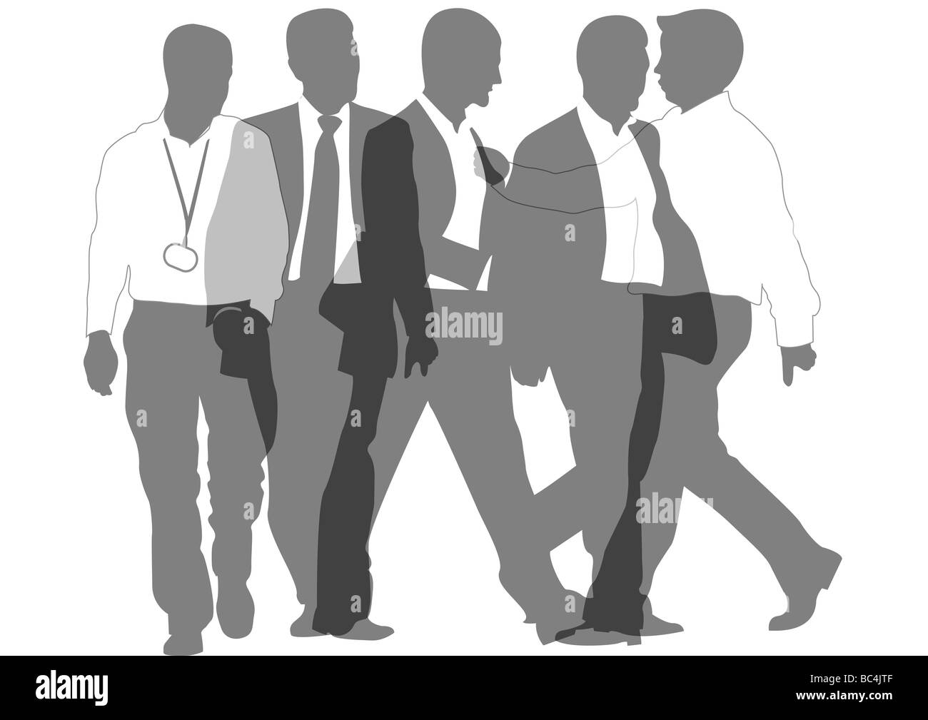 Group of transparent businessmen walking Stock Photo - Alamy