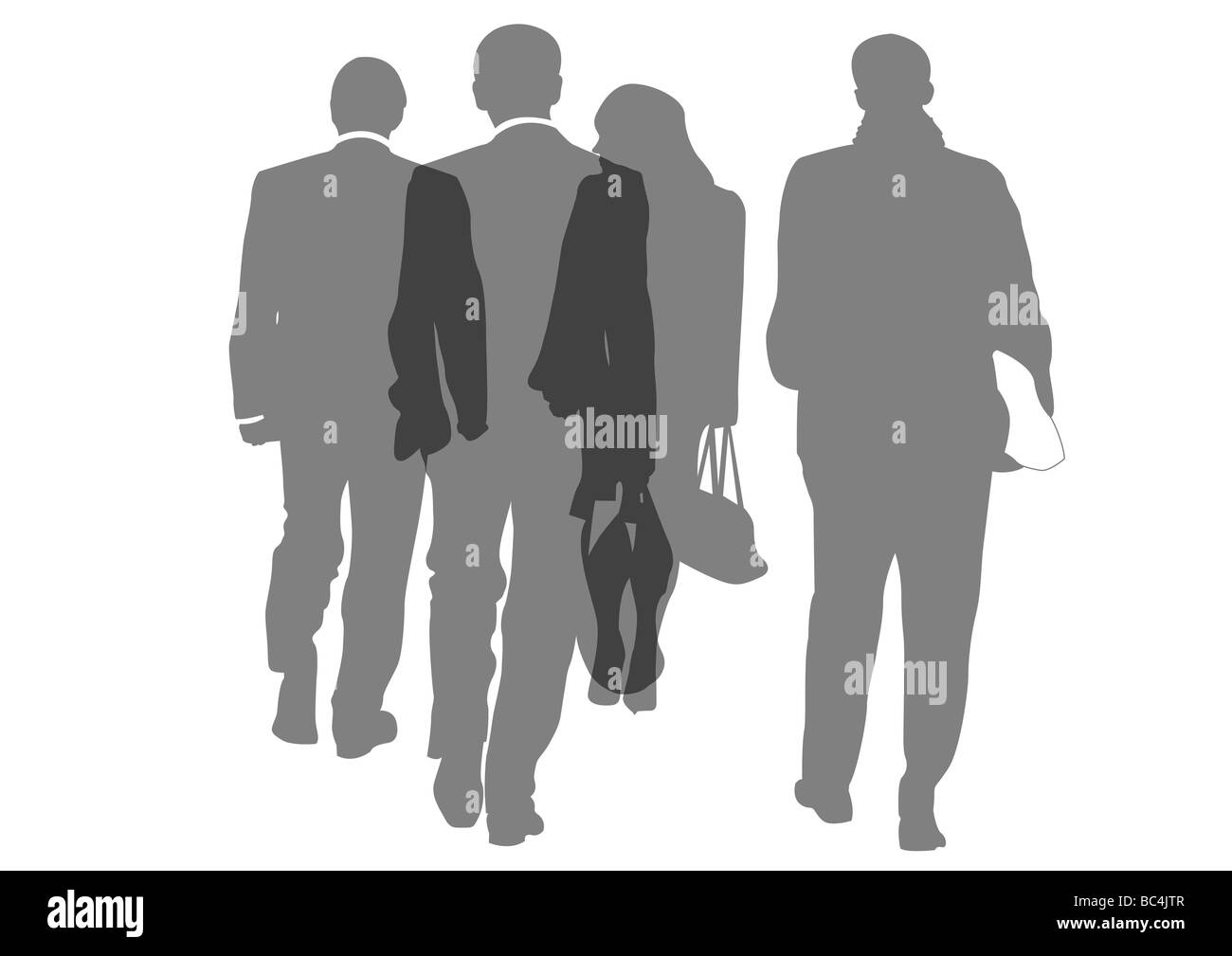 Group of transparent businessmen and businesswoman walking Stock Photo ...