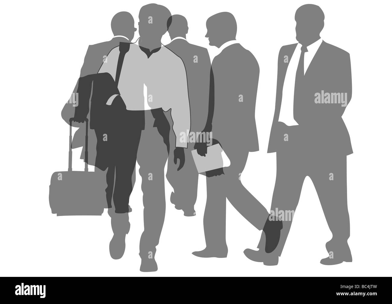 Group of transparent businessmen walking Stock Photo - Alamy
