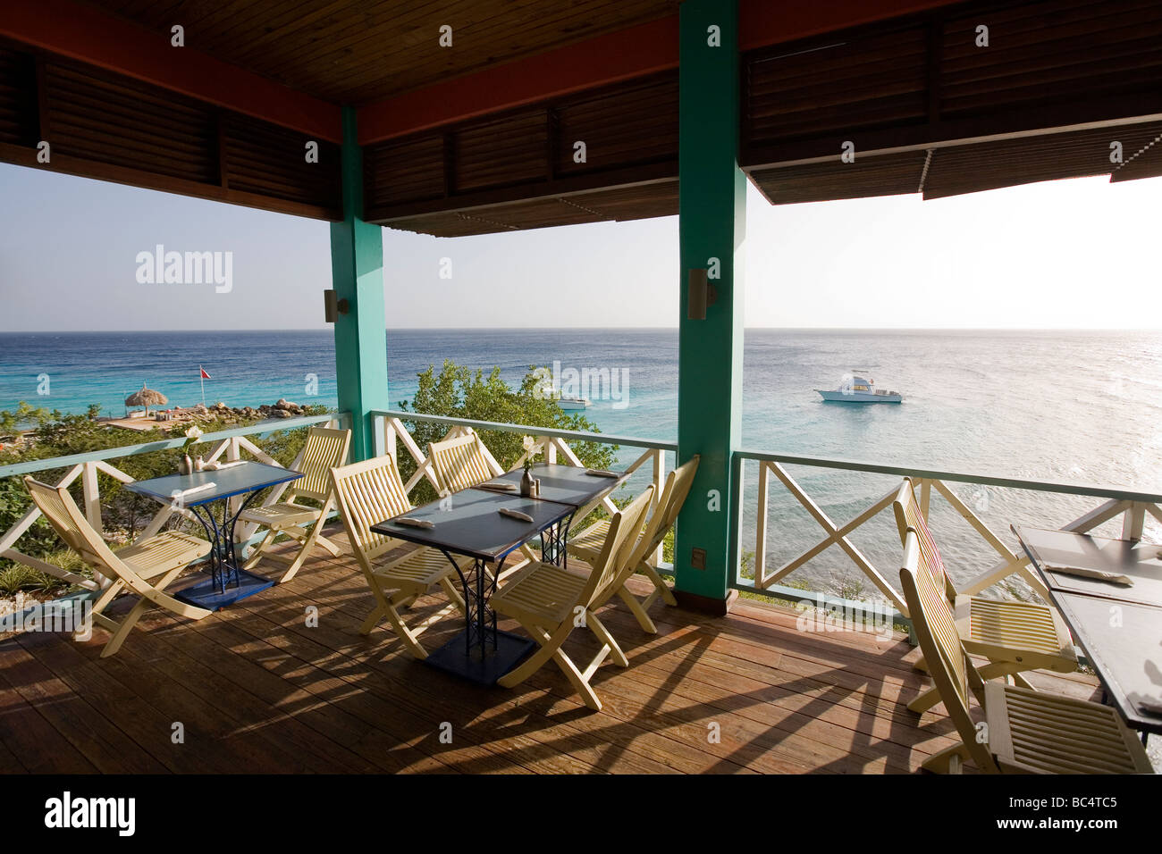 Terrace by the sea with view to the horizon hi-res stock photography ...