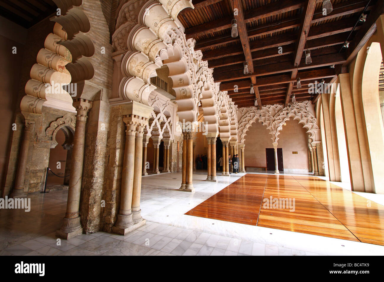 Mudejar Architecture. Interior of the Palacio Aljaferia. Zaragoza Spain ...