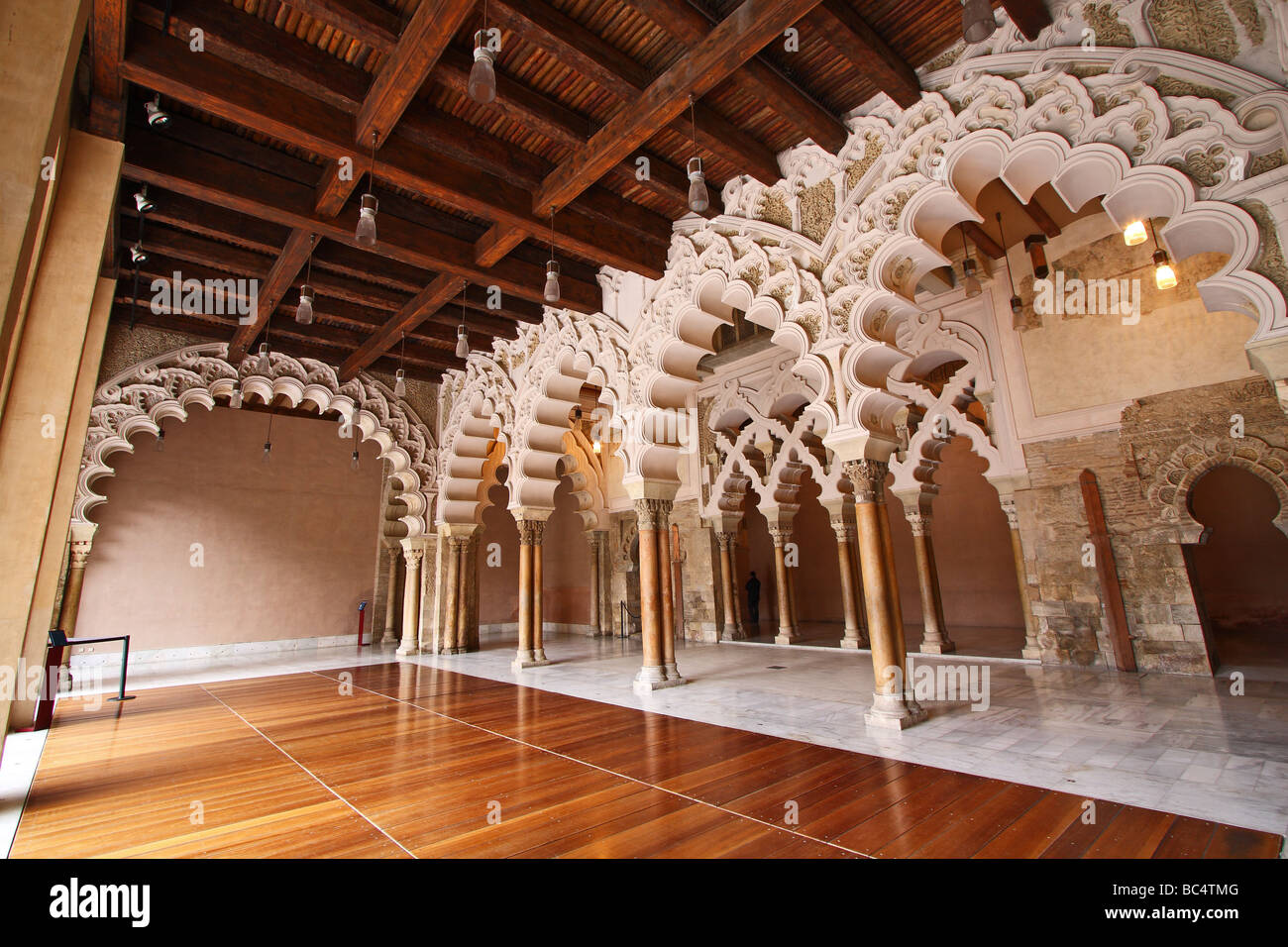 Mudejar Architecture. Interior of the Palacio Aljaferia. Zaragoza Spain ...