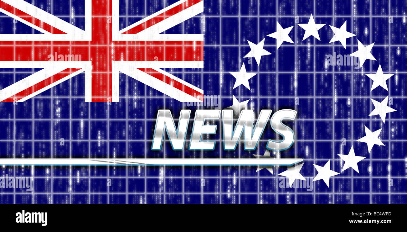 News information splash Flag of Cook Islands national country symbol ...