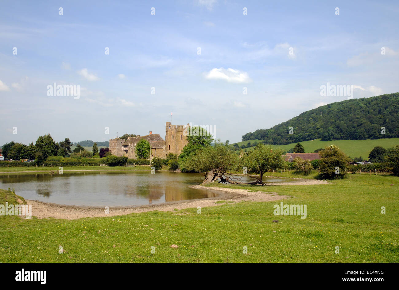 Stokesay Castle and John the Baptist Church Shropshire England UK Stock ...