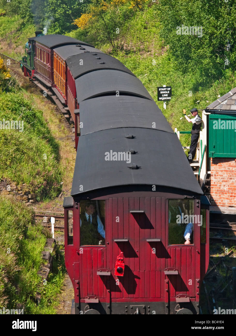 Steam Train Pulling Passenger Coaches High Resolution Stock Photography ...