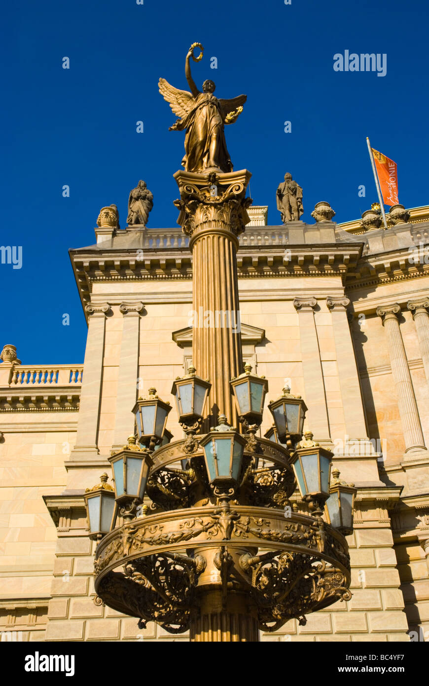 Statue in front of Rudolfinum the concert hall in Josefov the Jewish ...