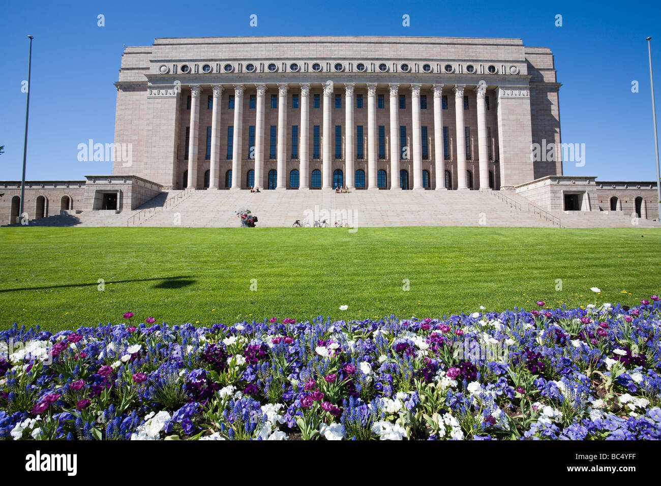 The Finnish Parliament House building in Helsinki Finland Stock Photo ...