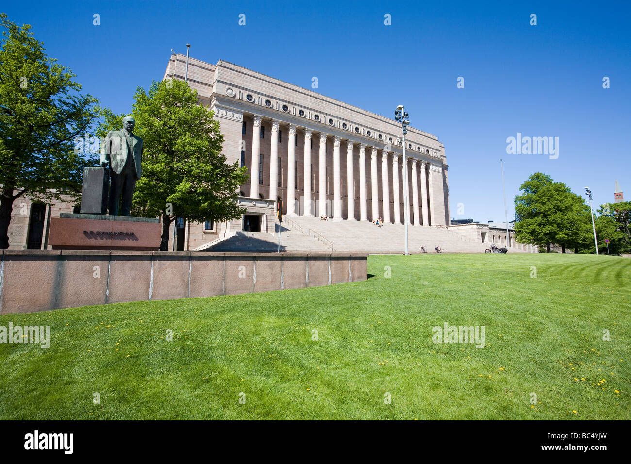 The Finnish Parliament House building in Helsinki Finland Stock Photo ...