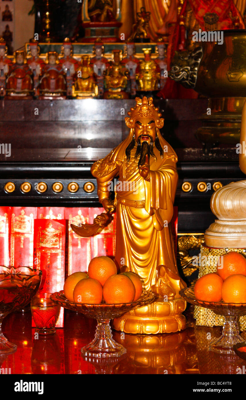 Thean Hou Temple in Kuala Lumpur, Statue of Kuan Kong, an ancient Lord ...