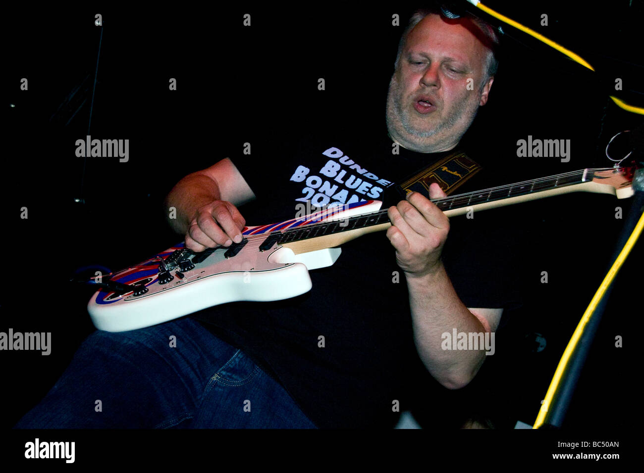 Guitar riff during a live performance by the German band The Flaming ...