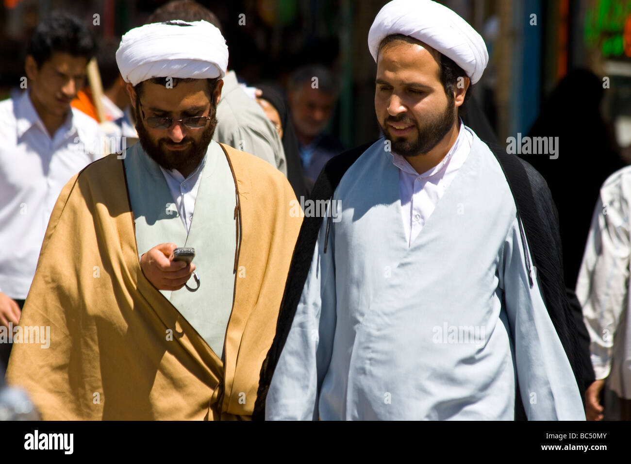 Mullah using Cellphone at Hazrati Masumeh Shrine in Qom Iran Stock ...