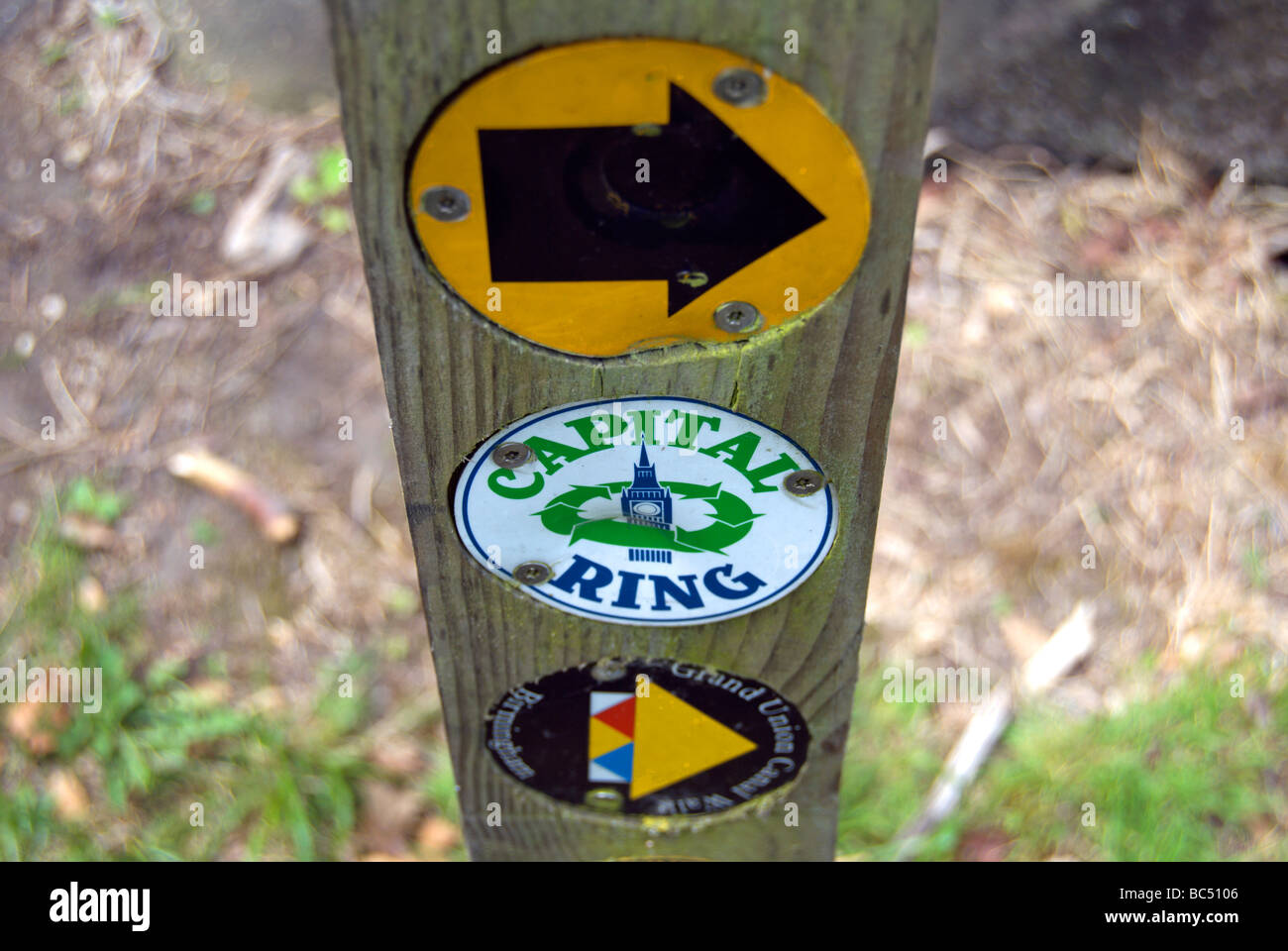 signpost with right pointing arrow showing directions for the grand ...