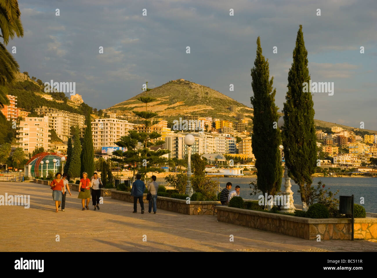 Seaside promenade in Saranda Albania Europe Stock Photo - Alamy