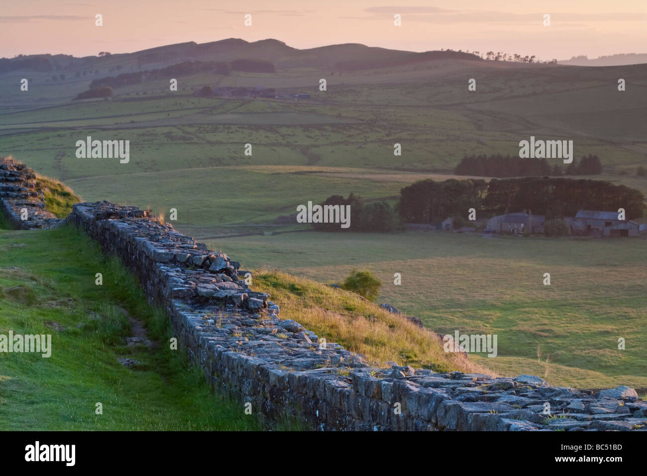 A stretch of Hadrian's Wall known as Thorny Doors near Caw Gap in the ...