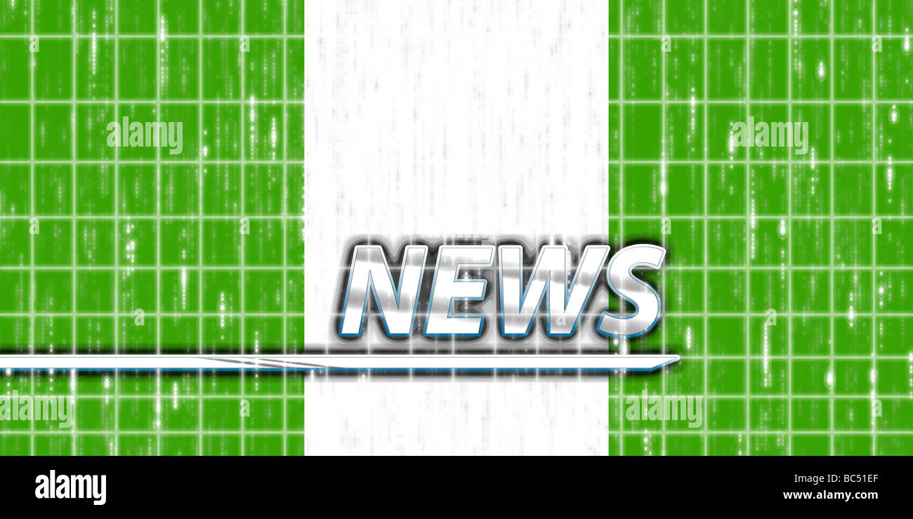 News information splash Flag of Nigeria national country symbol ...