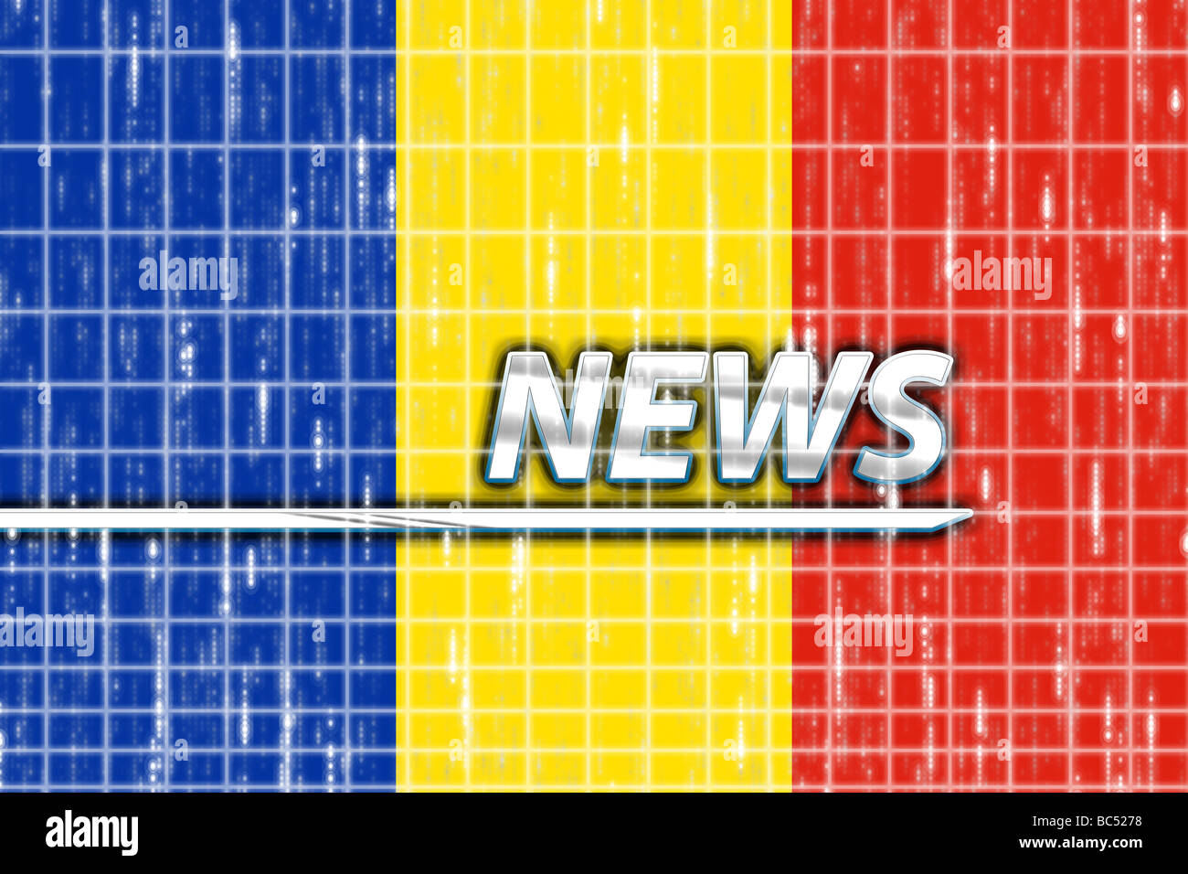 News information splash Flag of Romania national country symbol ...