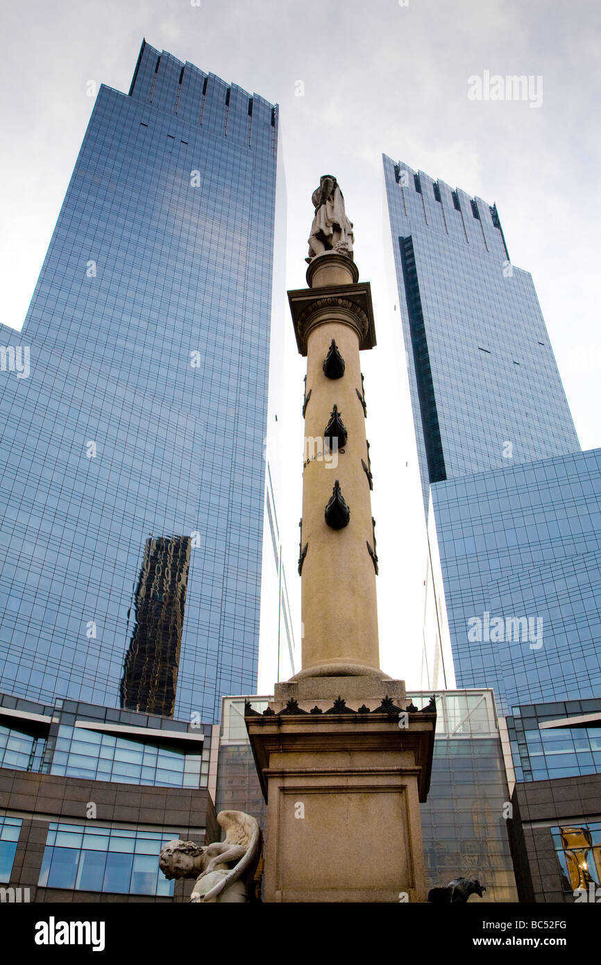The time warner towers in Columbus Circle NYC Stock Photo - Alamy