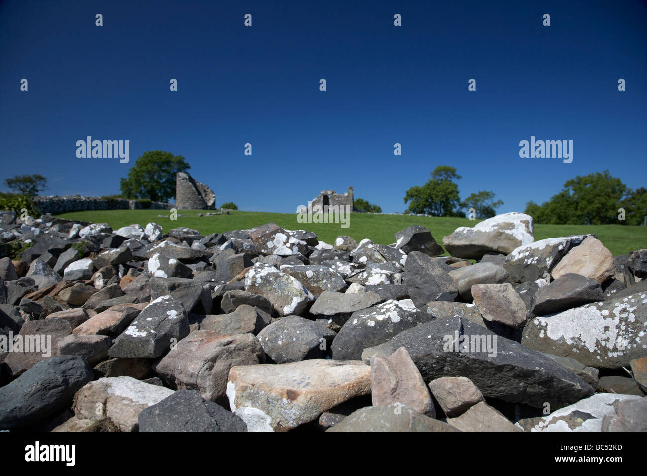 thick exterior wall around the remains of the 6th century monastic site ...