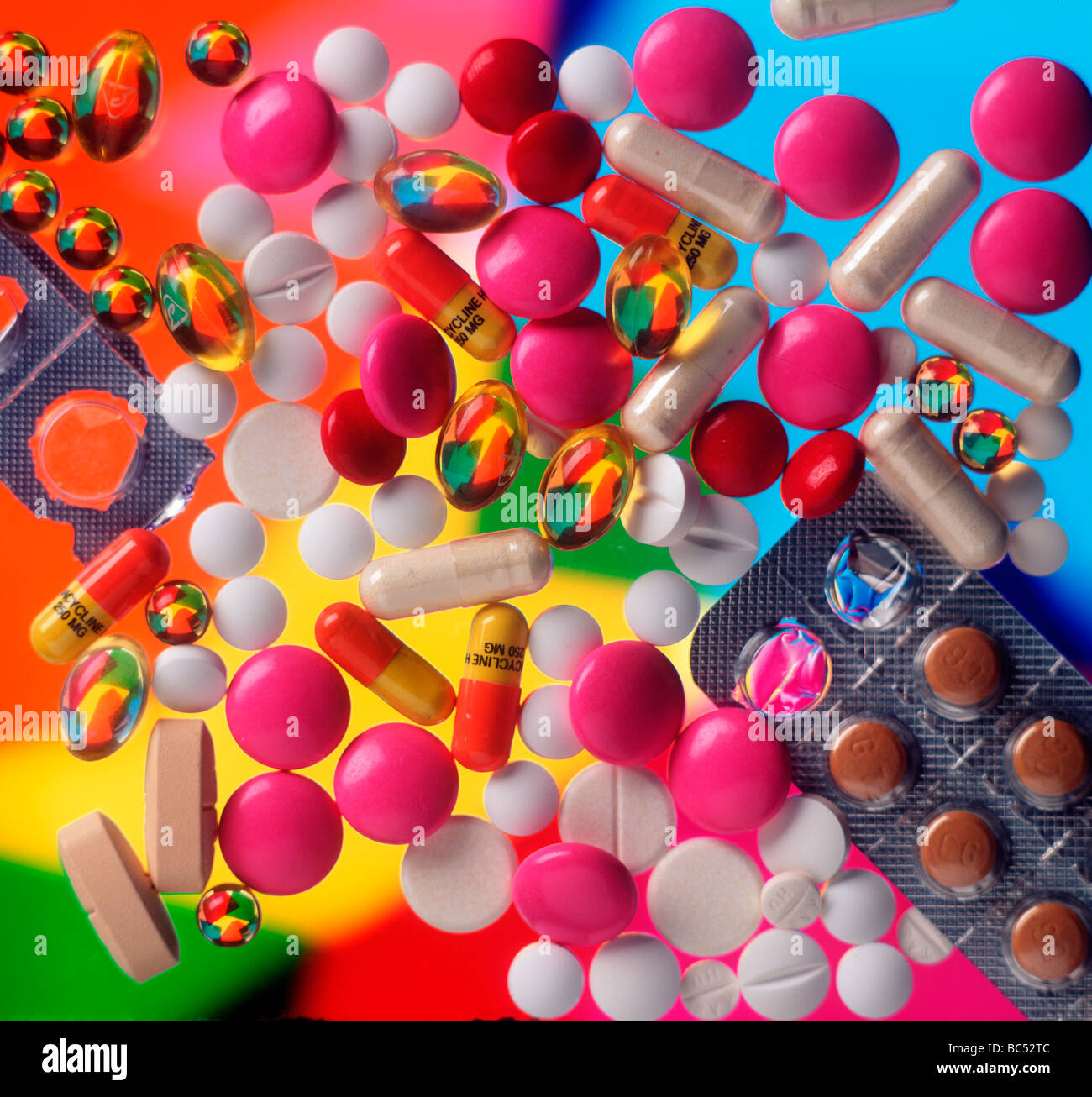 Coloured pills medicine packshot drug medication tablets and pills ...