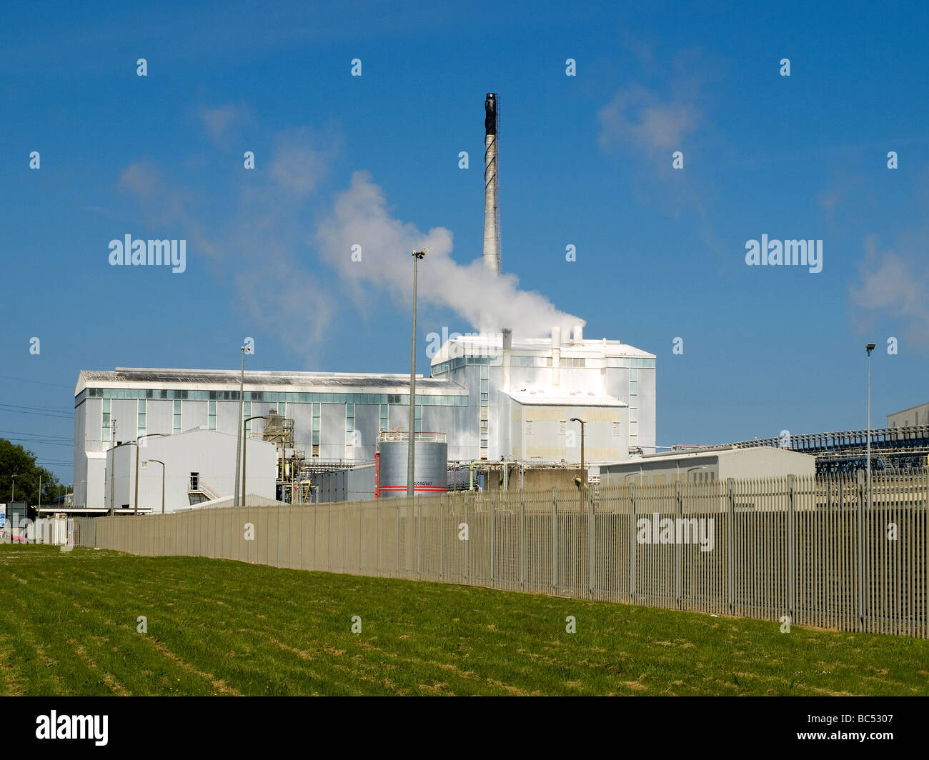 A factory for manufacturing white pigment from titanium dioxide on a ...
