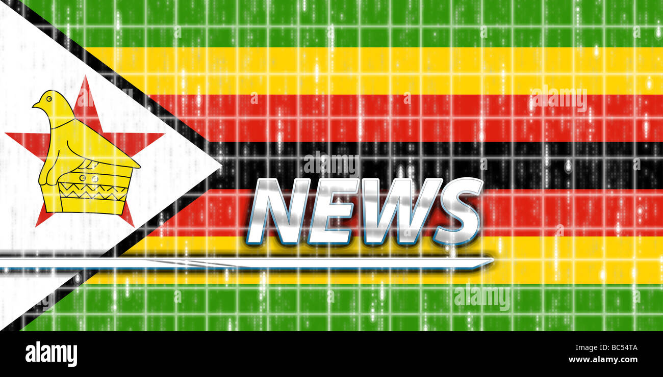 News information splash Flag of Zimbabwe national country symbol ...