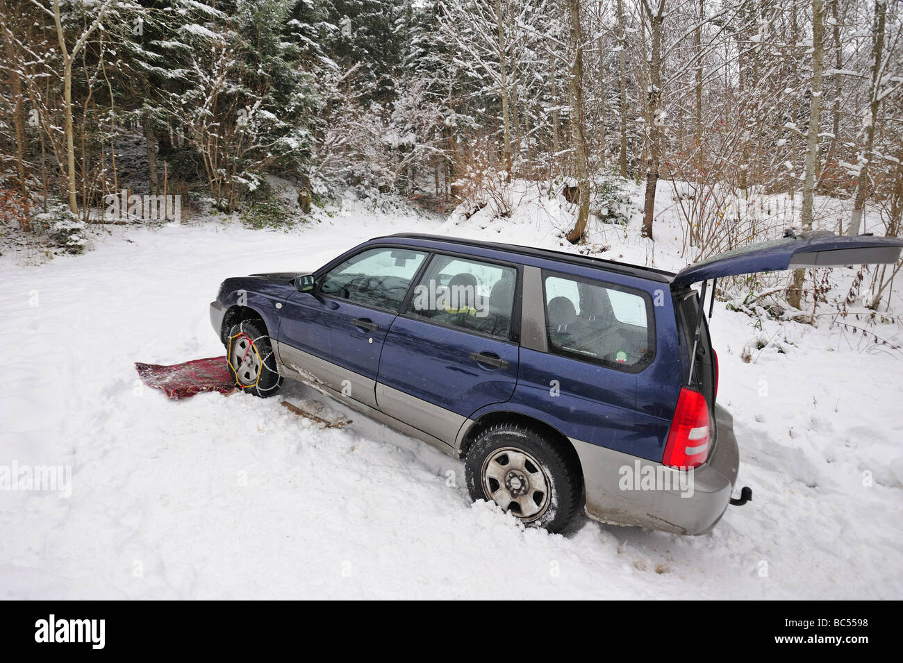 Stuck in the snow Stock Photo - Alamy