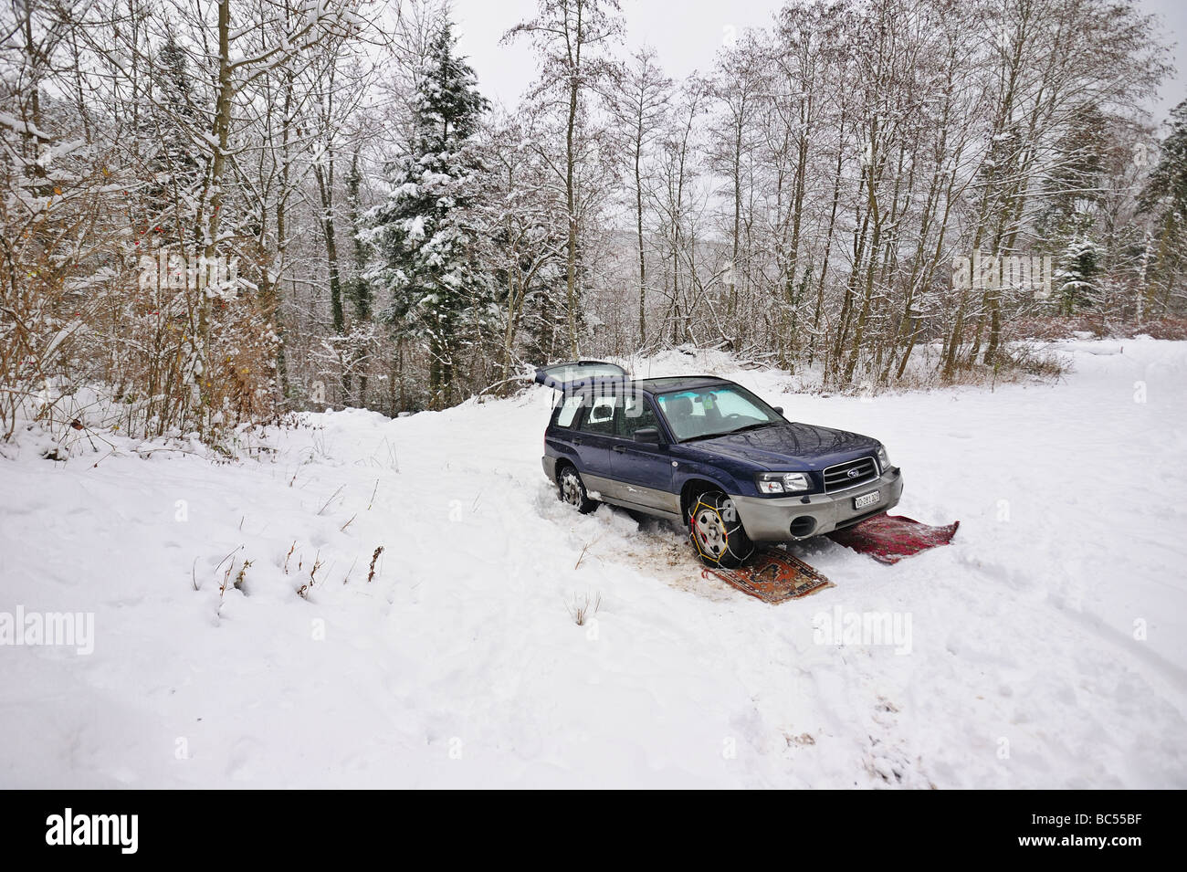 Stuck in the snow Stock Photo - Alamy