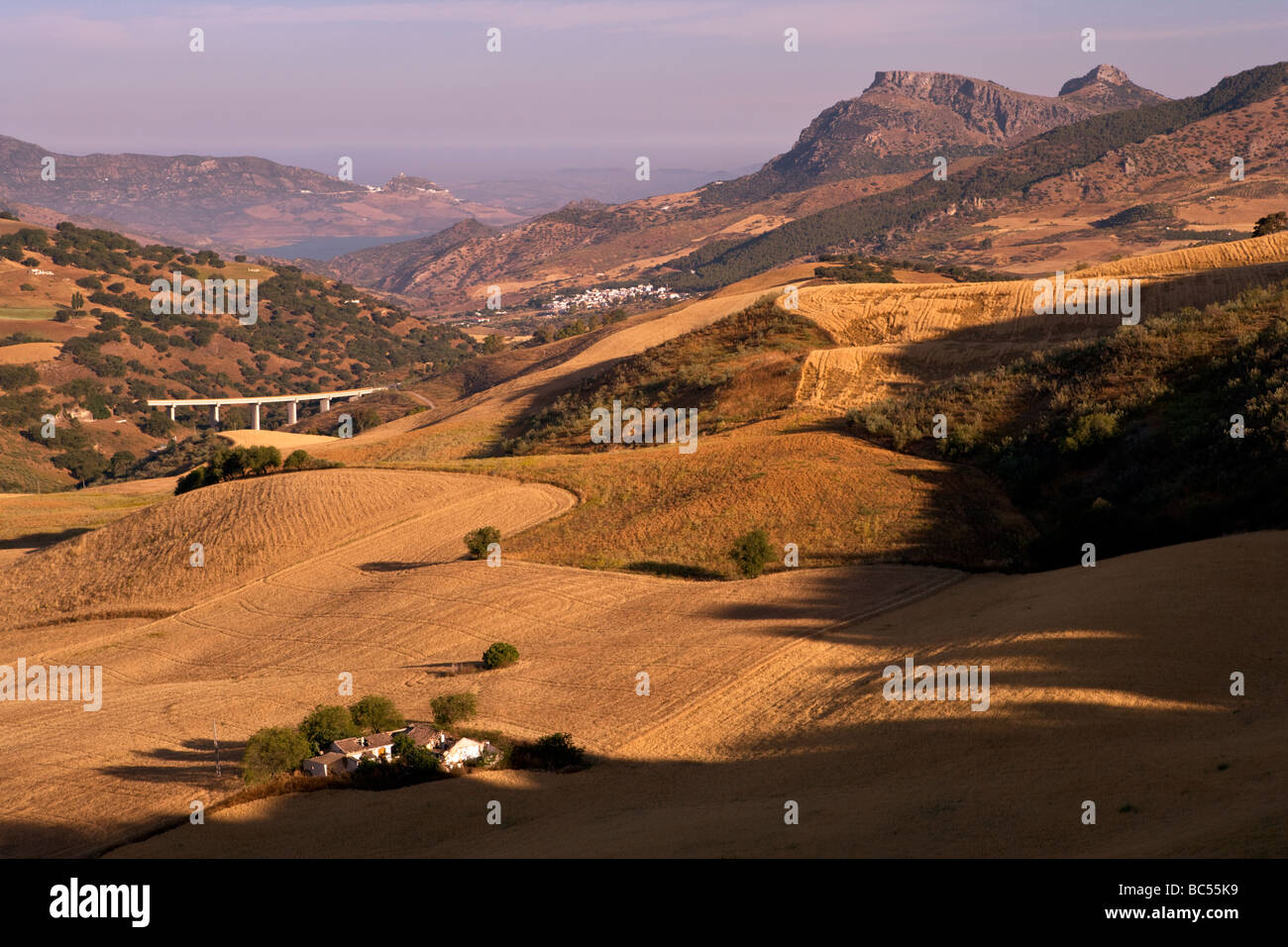 Montecorto, Lagarin & Zahara de la Sierra seen from Loma del Moro in ...