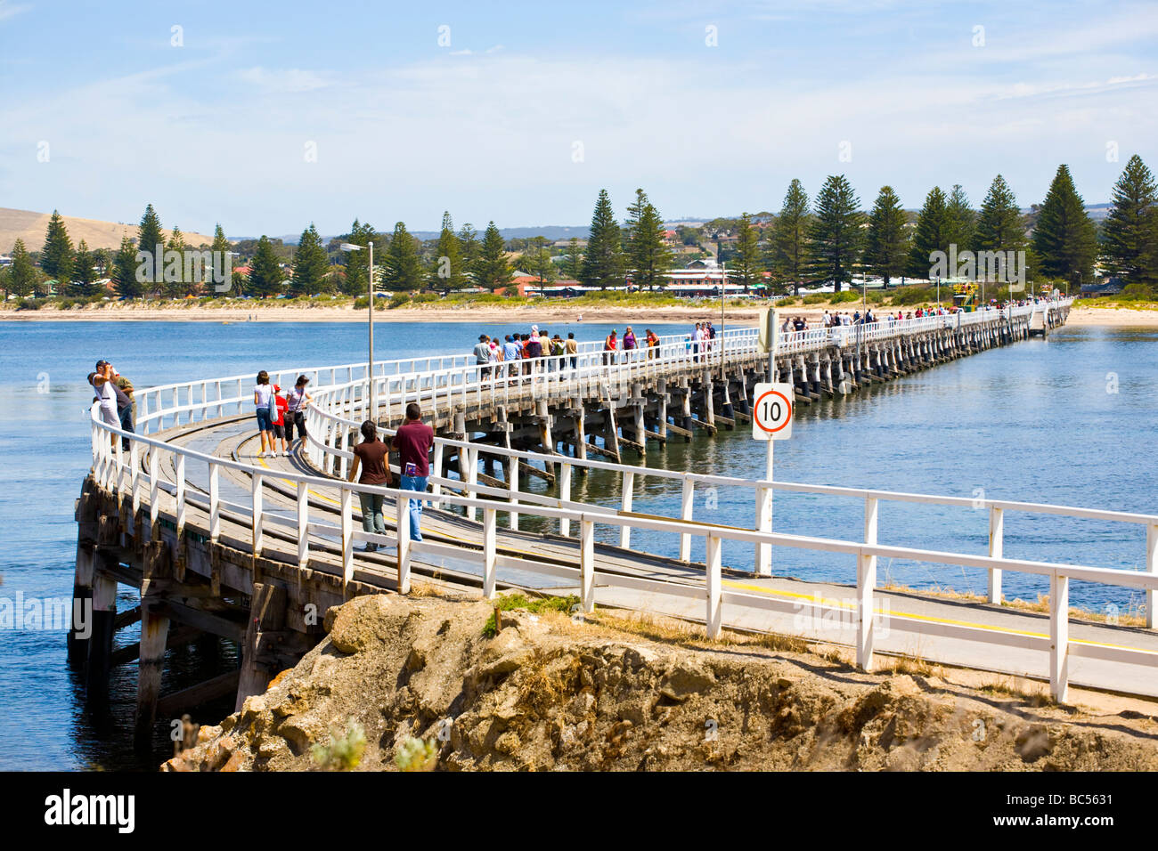 The Causeway Between Victor Harbour and Granite Island South Australia ...