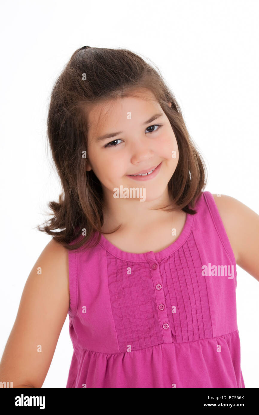 Portrait of a cute eight year old girl Stock Photo - Alamy