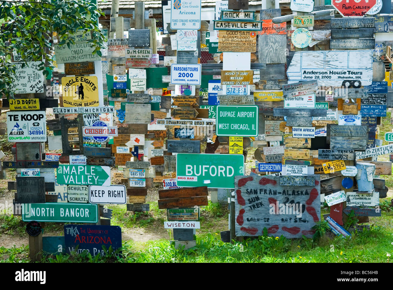 Signpost city Watson Lake Yukon Canada Stock Photo - Alamy